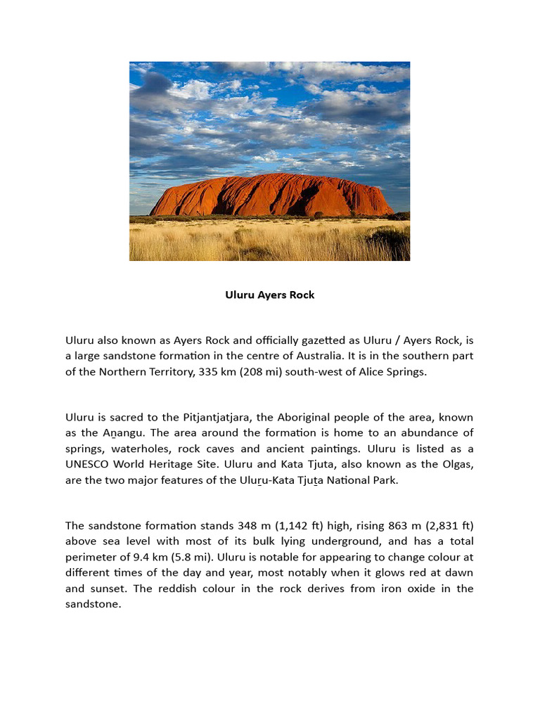 Uluru Ayers Rock | PDF