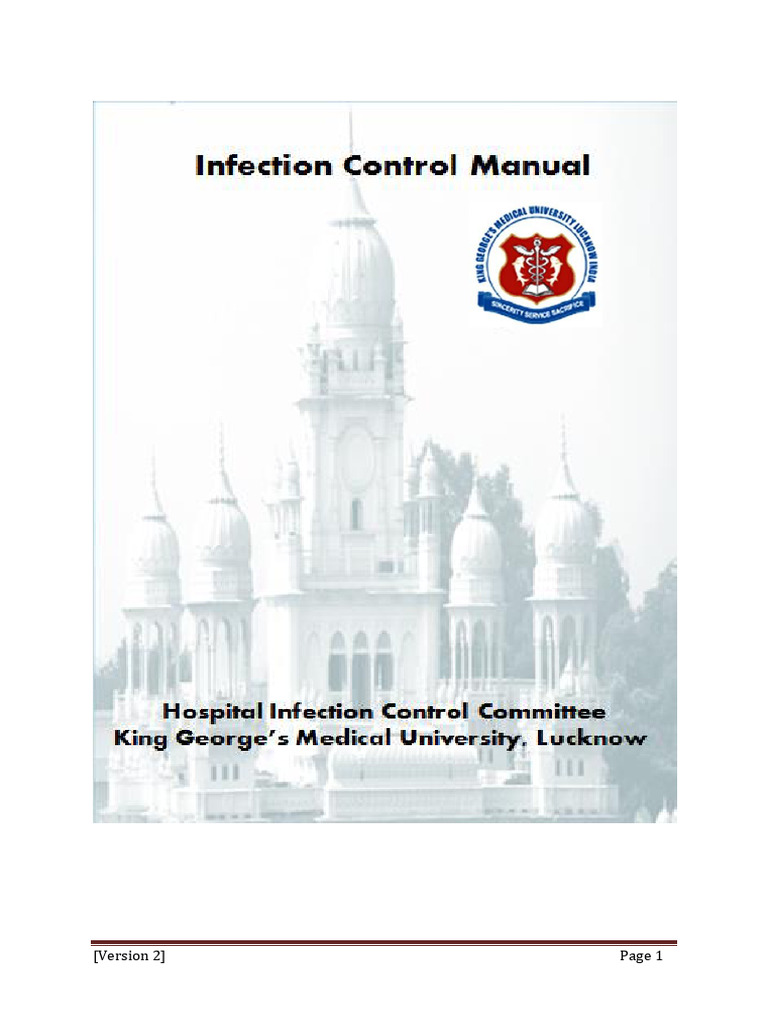 Infection Control Manual | PDF | Hand Washing | Disinfectant