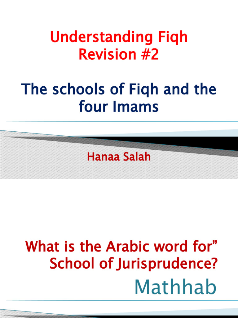 Fiqh Schools and The Four Imams | PDF | Hadith | Jurisprudence