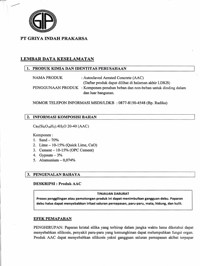 MSDS Gip | PDF | Teknologi & Rekayasa