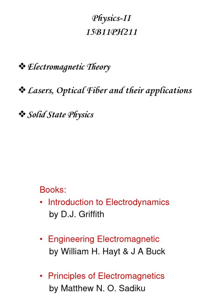 Electromagnetic Theory and Applications | PDF | Magnetic Field | Optical Fiber