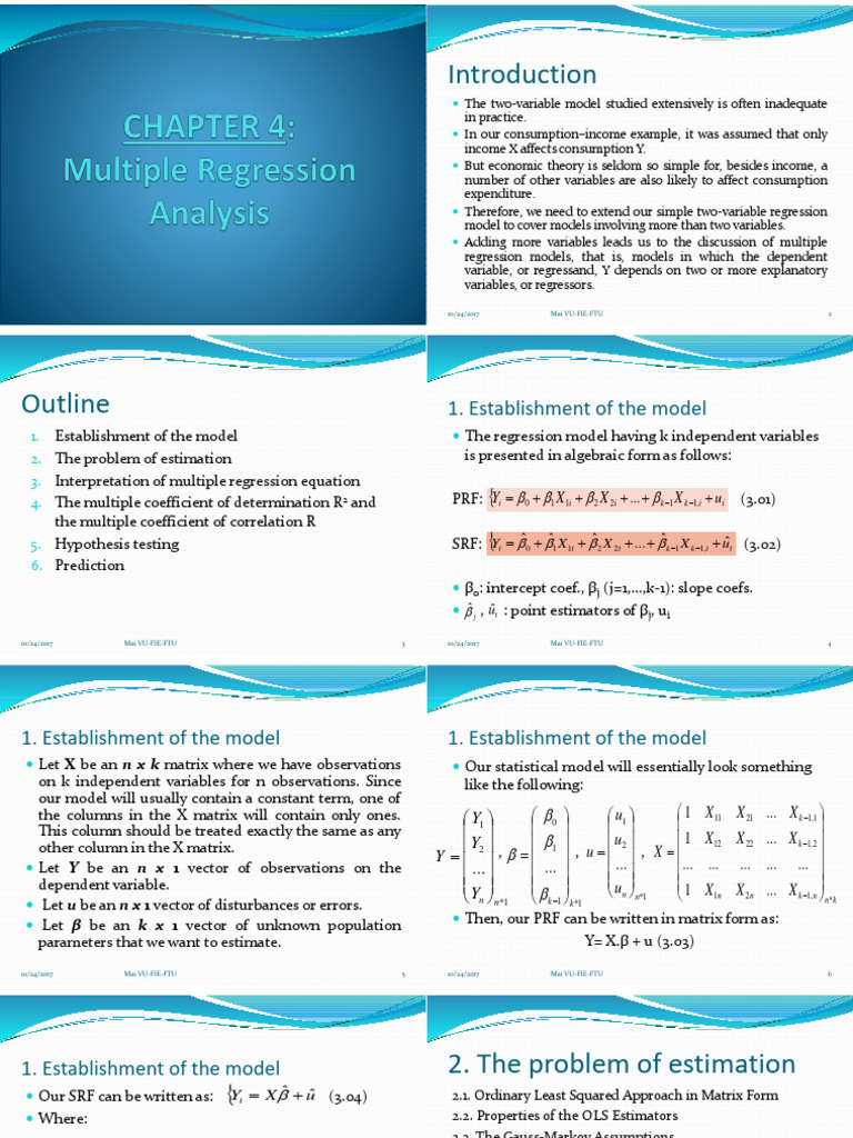 CHAPTER IV - Multiple Regression Model | PDF