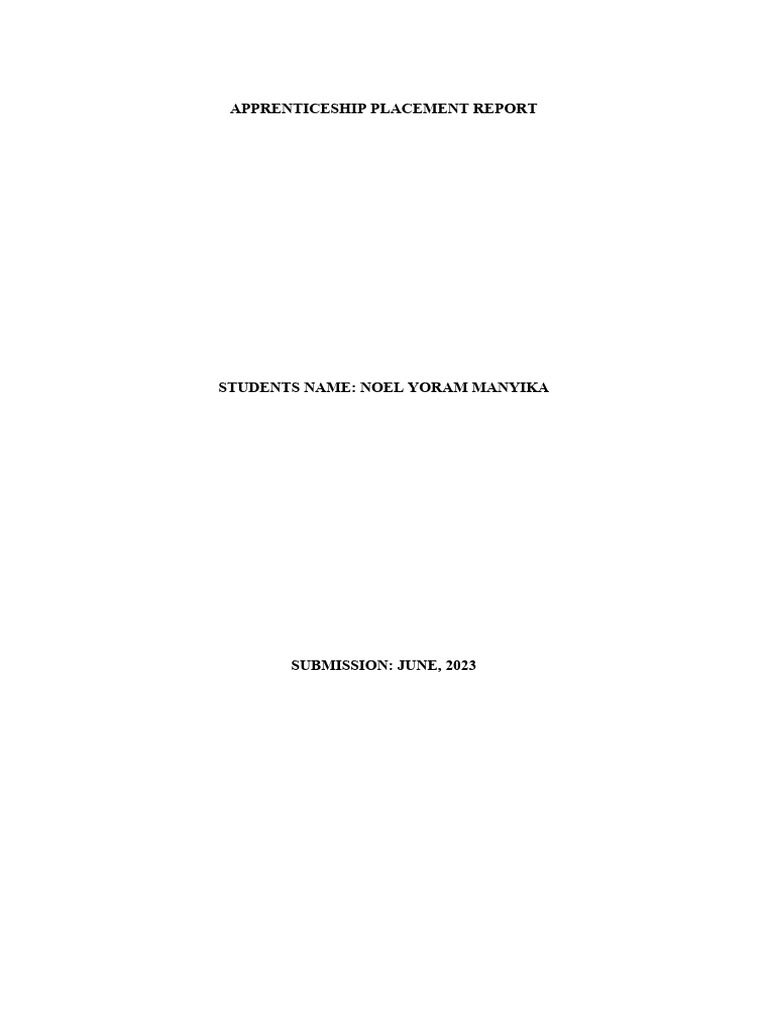 Apprenticeship Report: Skills Development | PDF | Career & Growth