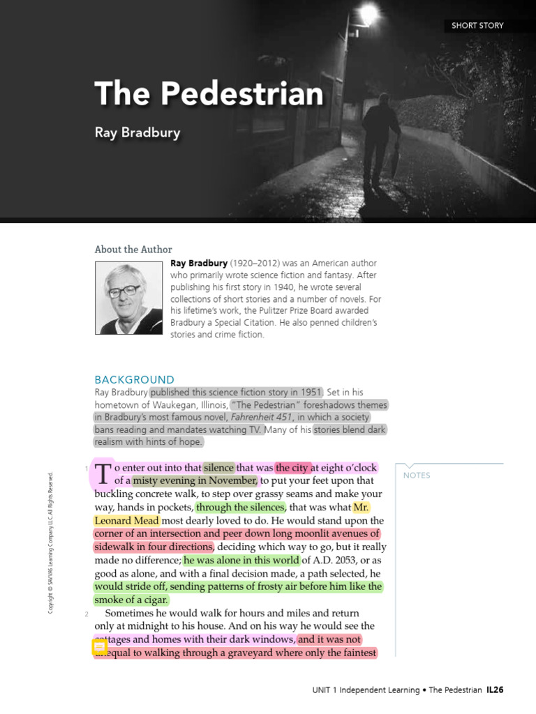 The Pedestrian - PDF | PDF | Ray Bradbury