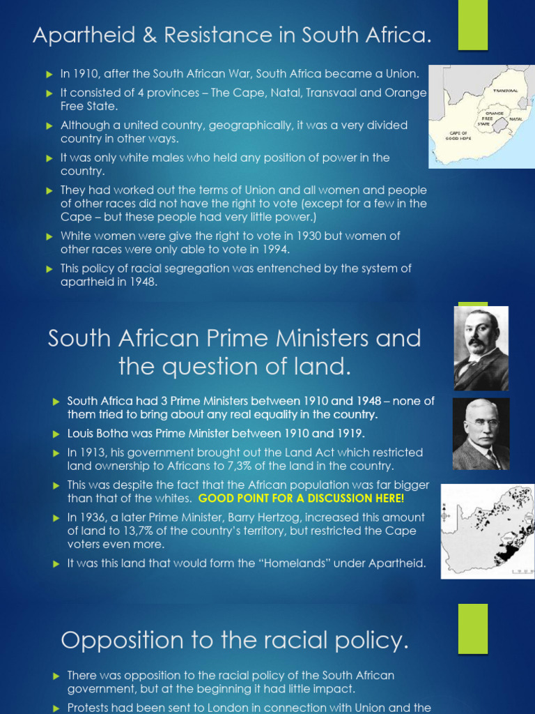 Apartheid & Resistance in South Africa - A Brief Introduction. | PDF