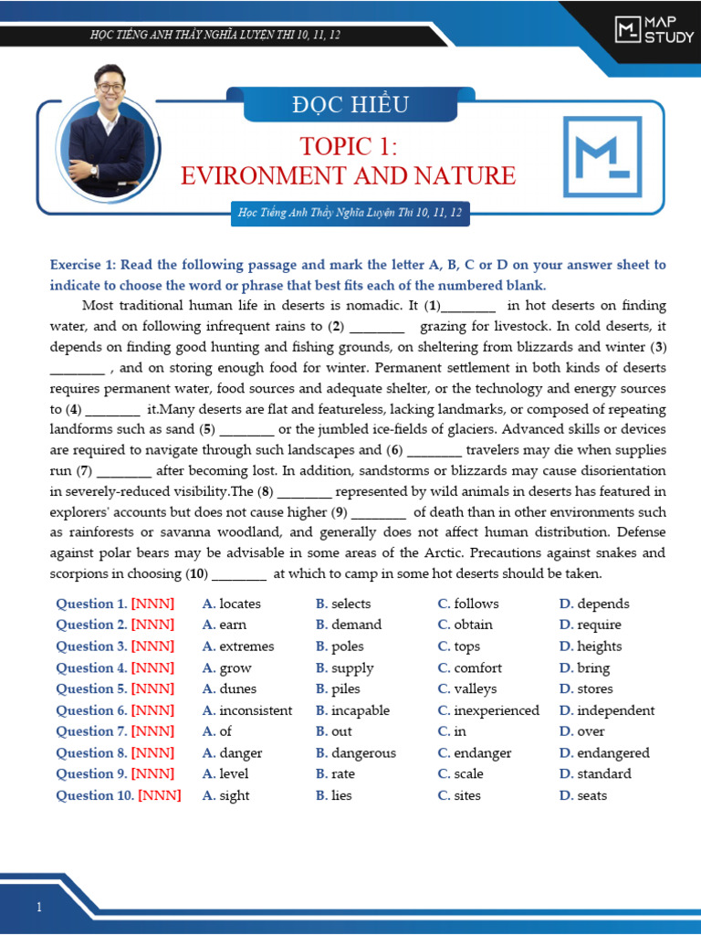 Topic 1 Environment and Natural | PDF | Desert | Algae