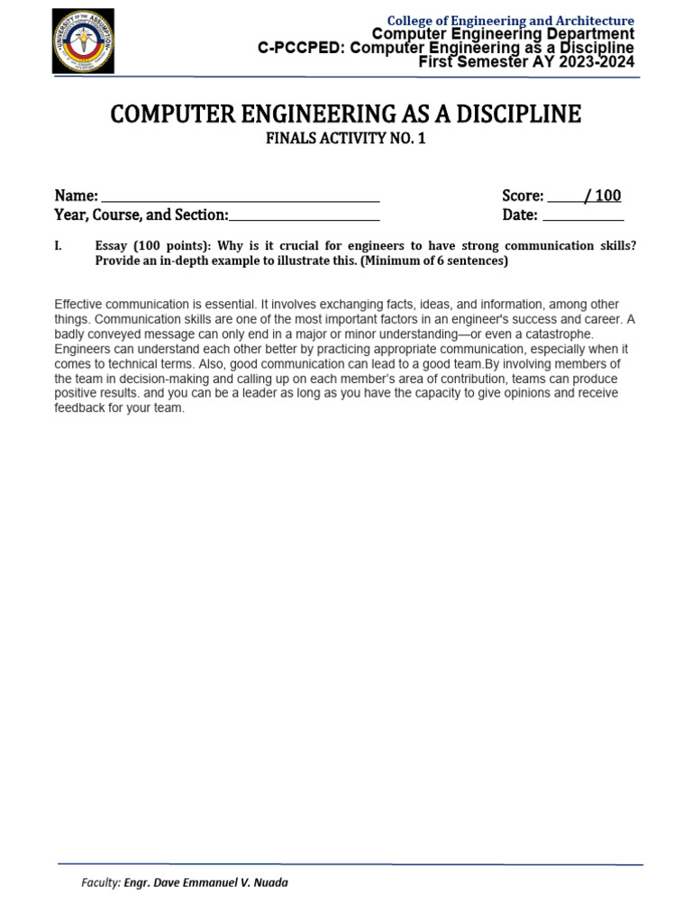 Finals Activity 1 | PDF | Technology & Engineering