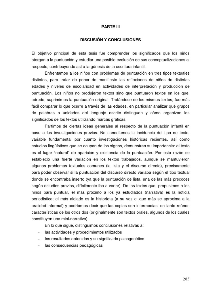 16 - PARTE III - Discusi+ N y Conclusiones | PDF | Puntuación | Enseñando