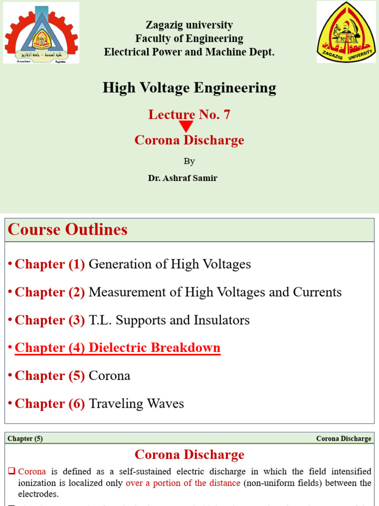 Lecture 7 | PDF | Electrical Breakdown | High Voltage