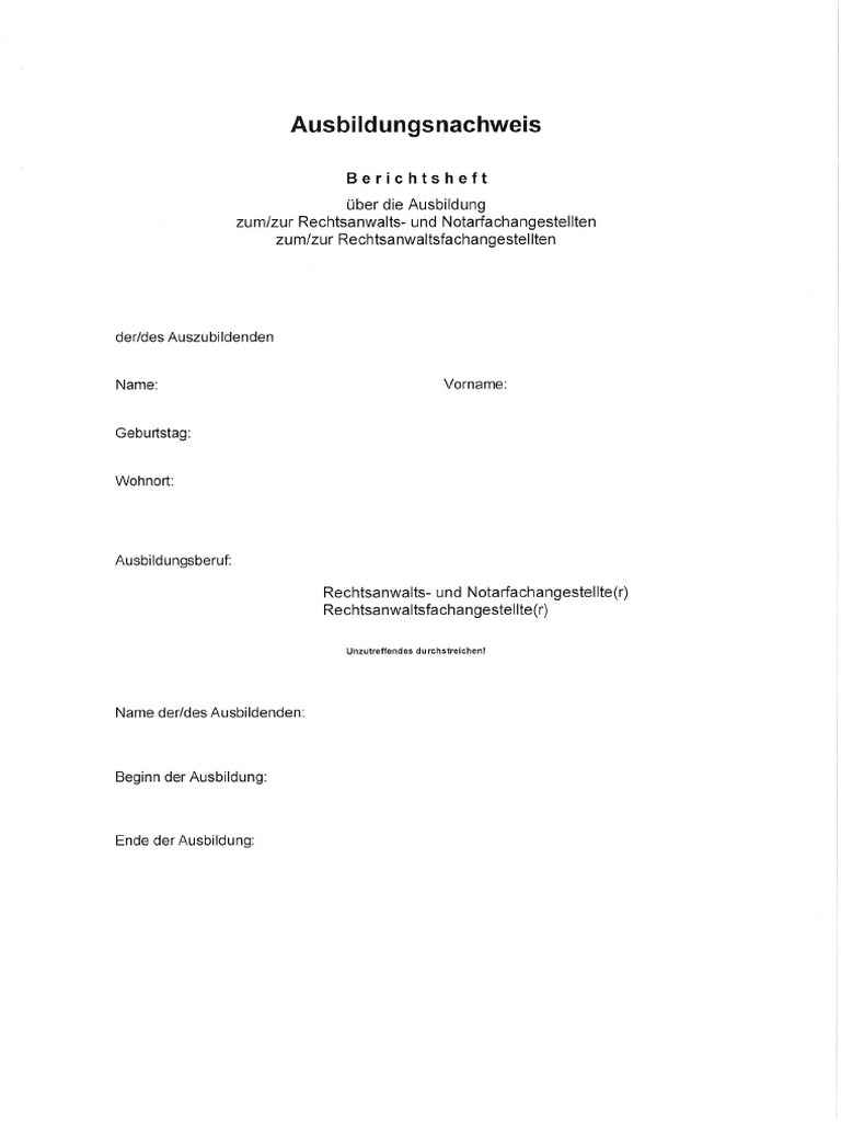 Berichtsheft ReFa | PDF