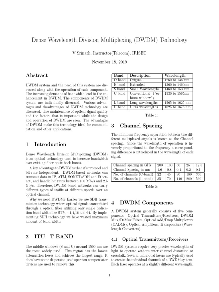 Article23 DWDM | PDF | Wavelength Division Multiplexing | Service Industries