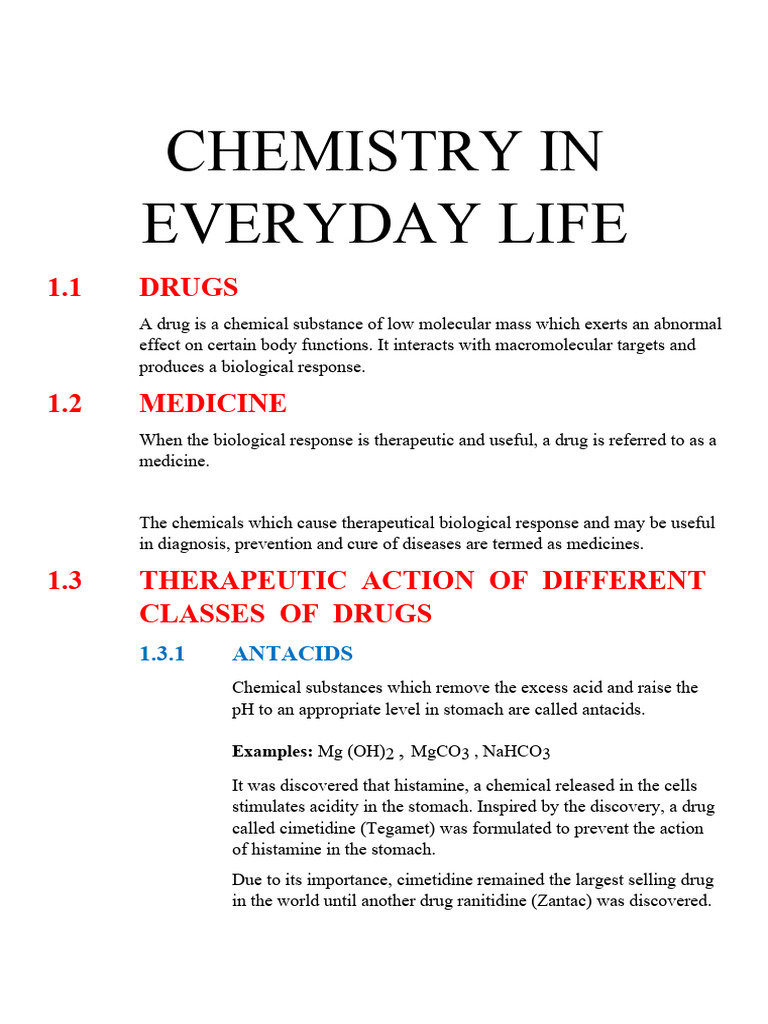 Chemistry in Everyday Life | PDF | Pharmacology | Drugs