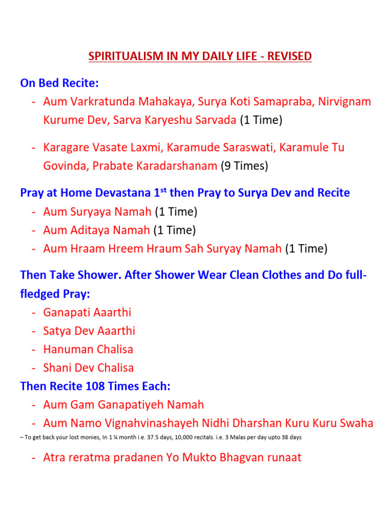 Daily Spiritual Practices for Prosperity | PDF | Religious ...