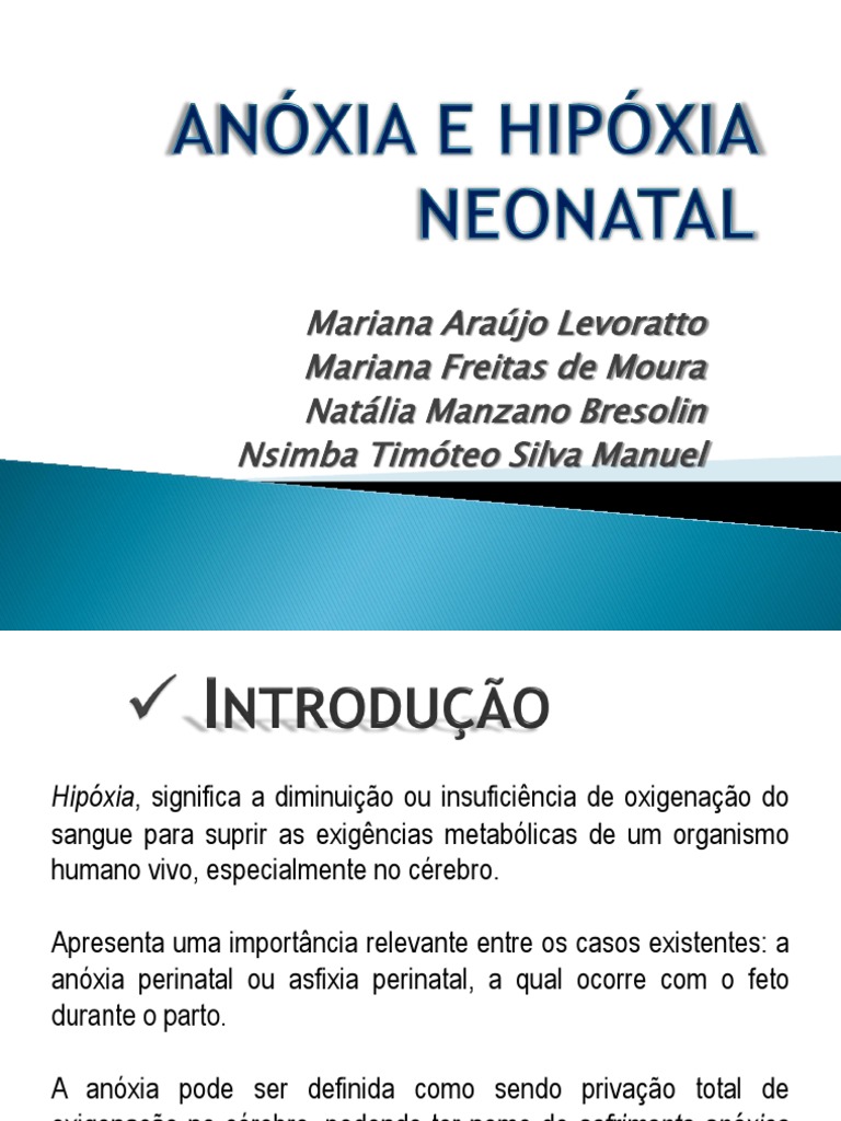 Diferenças entre Anóxia e Hipóxia Neonatal | PDF | Parto | Gravidez