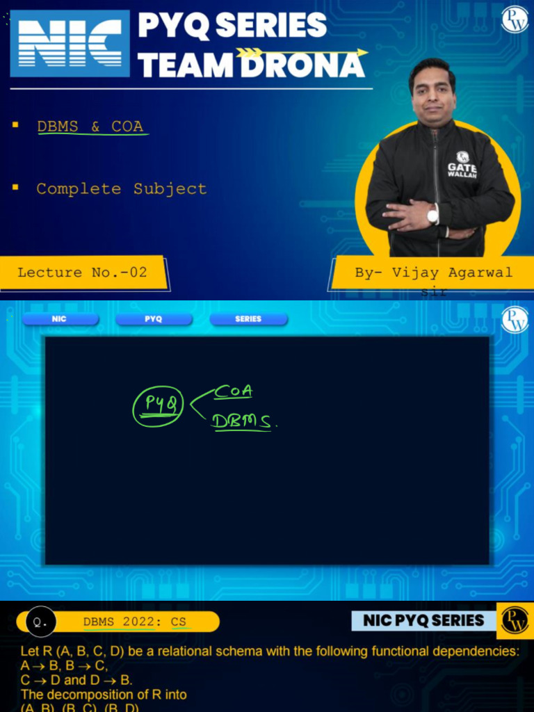 Gate - Dbms & Coa - Nic - Pyq - Series | PDF