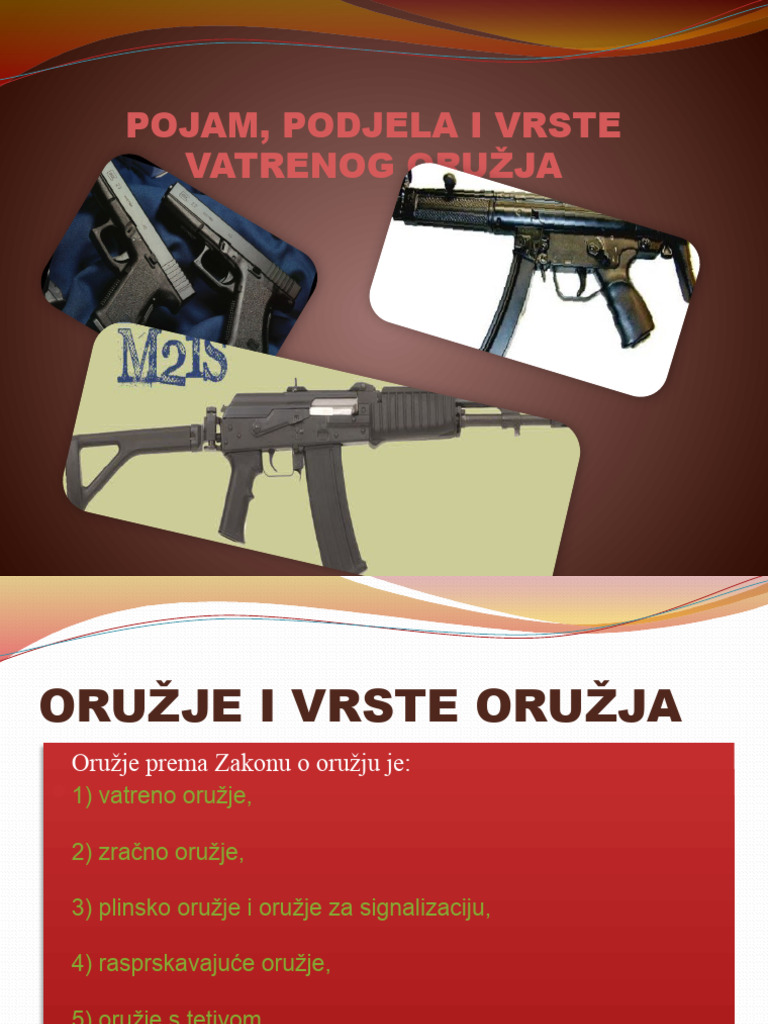 Pojam, Podjela I Vrste Vatrenog Oružja | PDF
