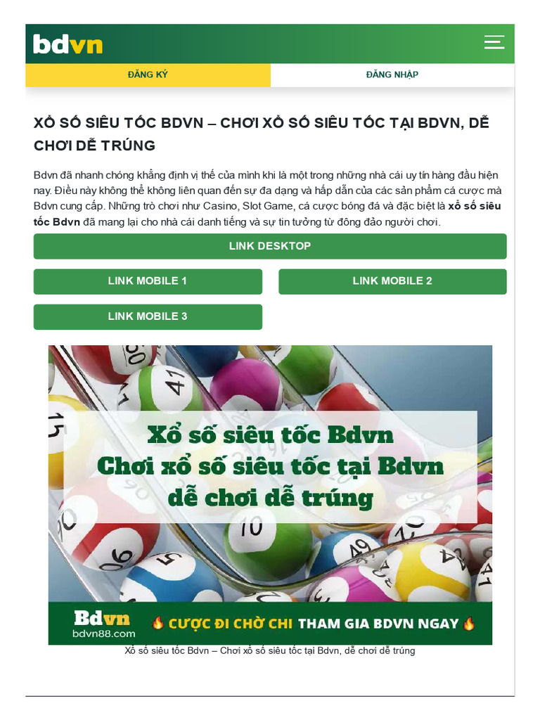 Xo So Sieu Toc BDVN | PDF