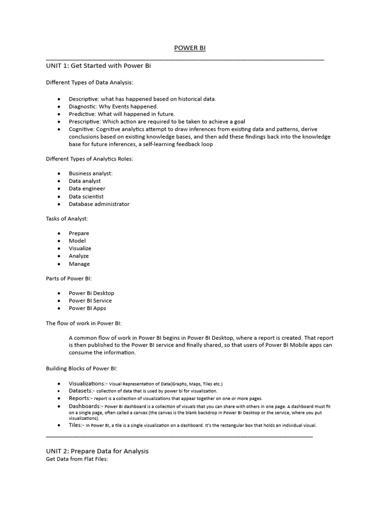 Power Bi Notes | PDF | Databases | Computer File Power Bi Notes | PDF | Databases | Computer File