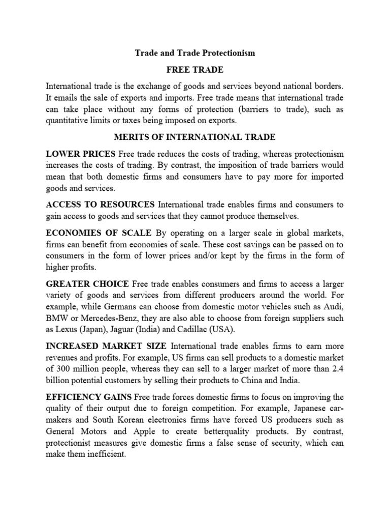 Trade and Trade Protectionism | Download Free PDF | Non Tariff Barriers ...