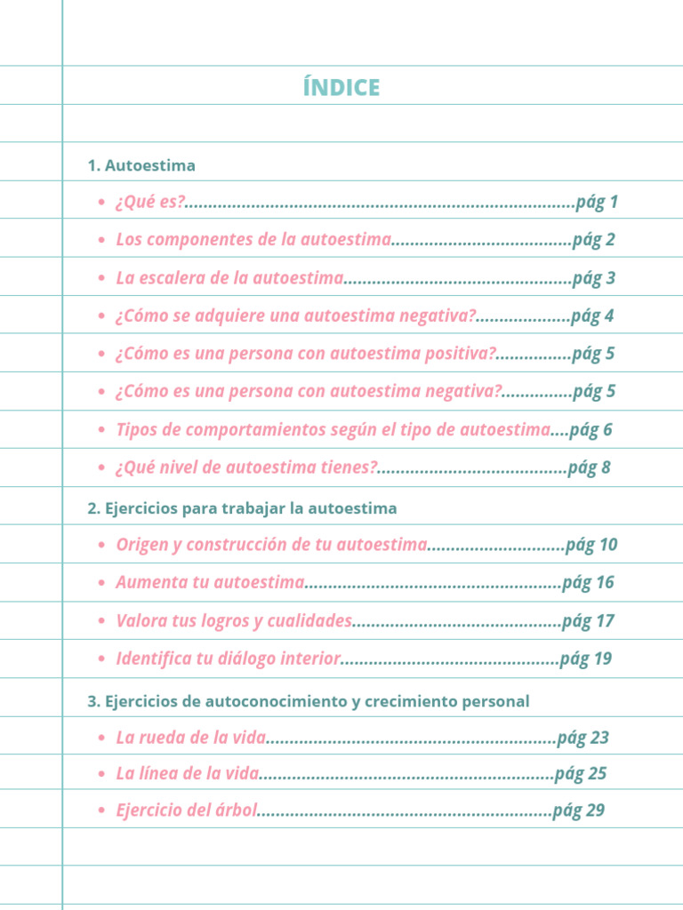 Cuadernillo De Autoestima Pdf Autoestima Sicología