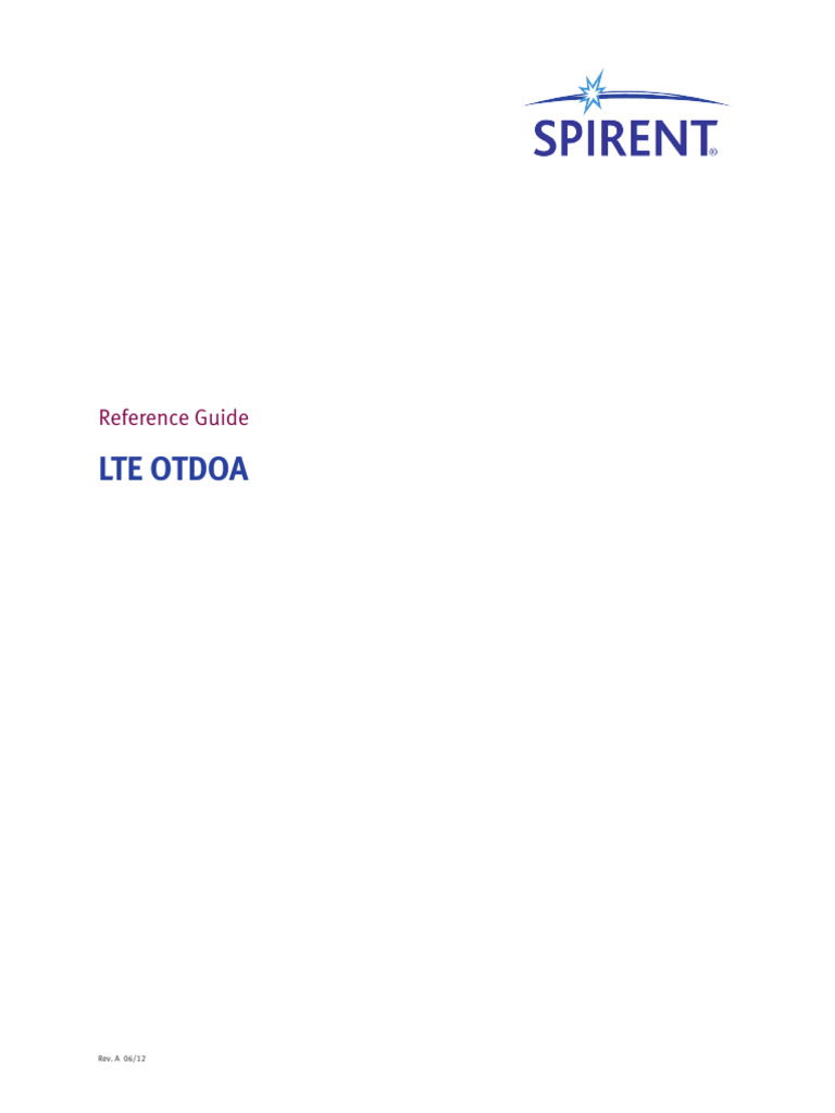 Spirent LBS 1.OTDOA Reference Guide en | PDF | Cellular Network | Lte ...