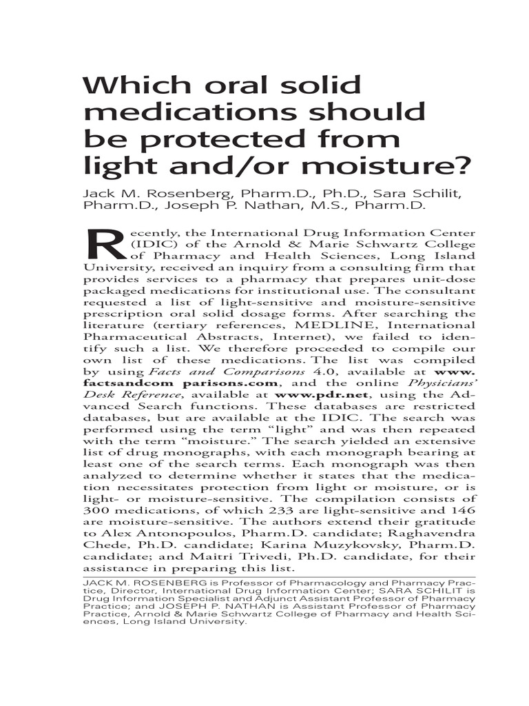 Light Sensitive Drug-02 | PDF | Pharmaceutical Industry | Organic Compounds