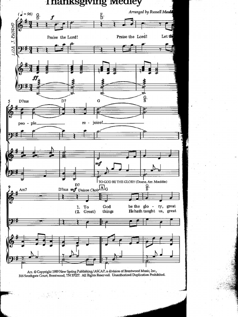Thanksgiving Medley | PDF