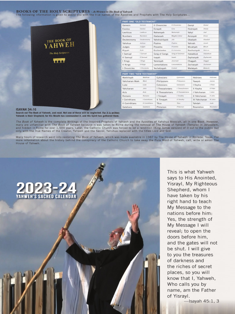 Yahweh's Sacred Calendar Explained | PDF | Religion & Spirituality