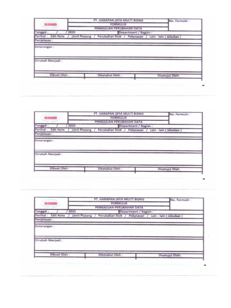 Form Edit Nota 3 | PDF