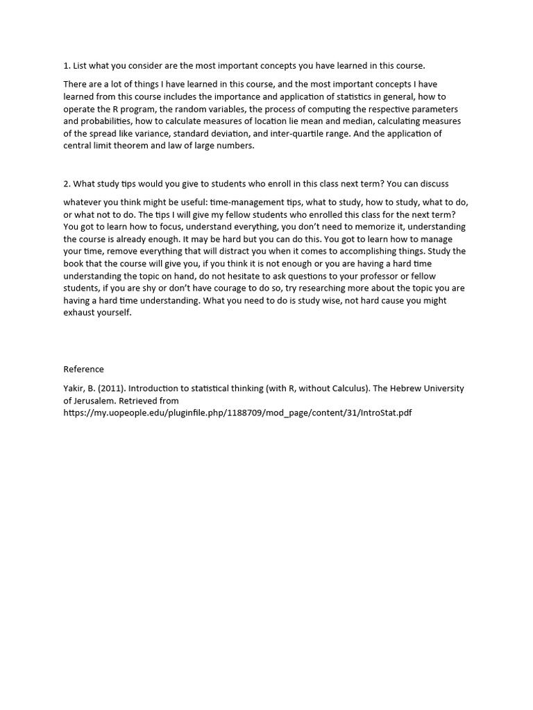 MATH 1280 Learning Journal Unit 8 | PDF