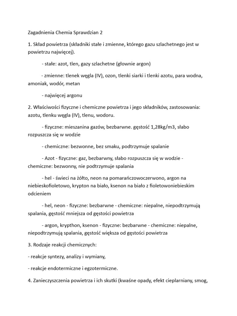 Chemia - Sprawdzian@ | PDF