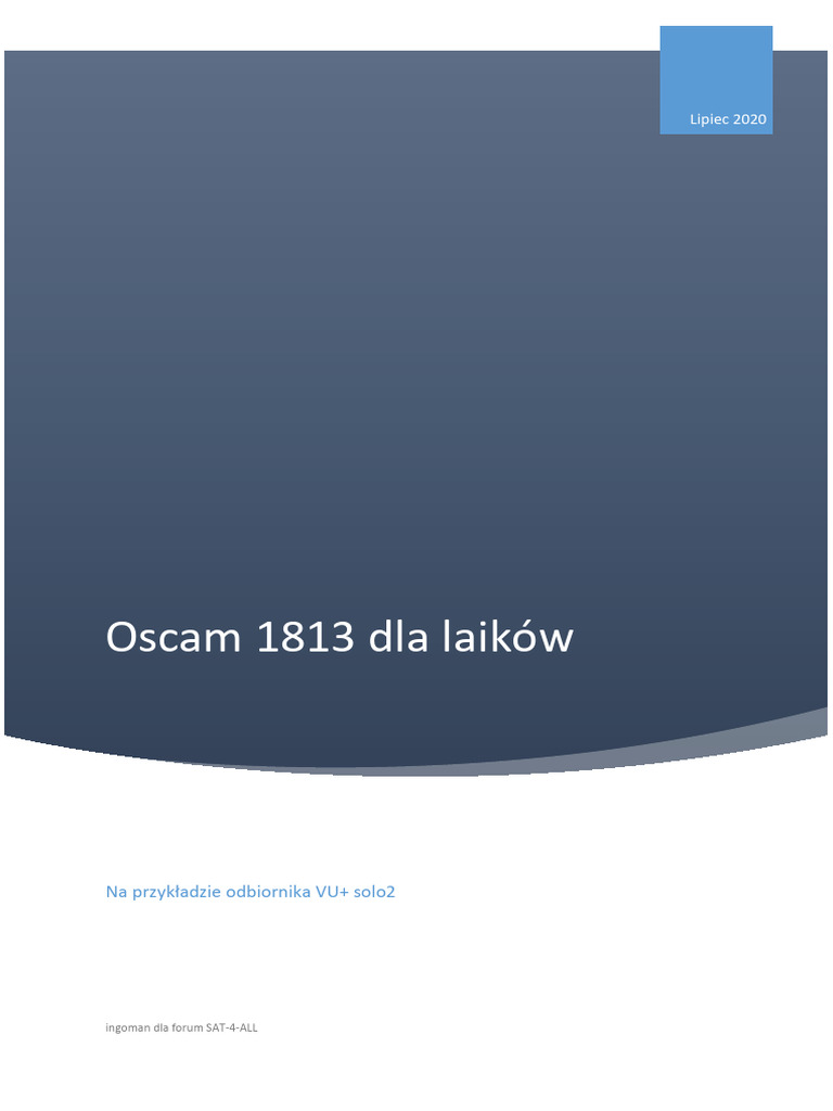 Oscam 1813 Dla Laików Na Przykładzie VU+ Solo2 | PDF