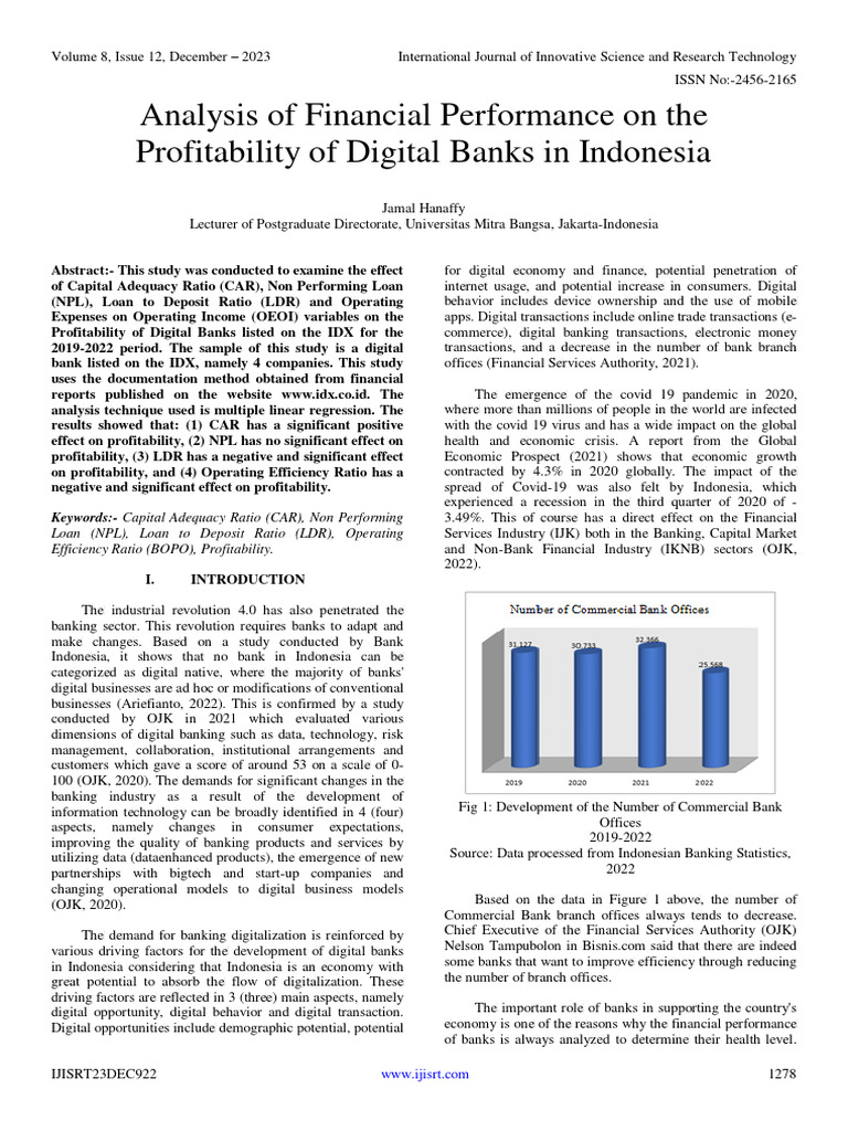 Analysis of Financial Performance On The Profitability of Digital Banks ...
