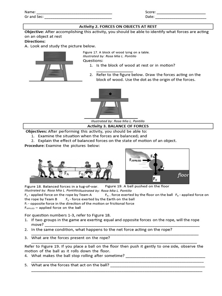 Activities For Forces and Motion | PDF