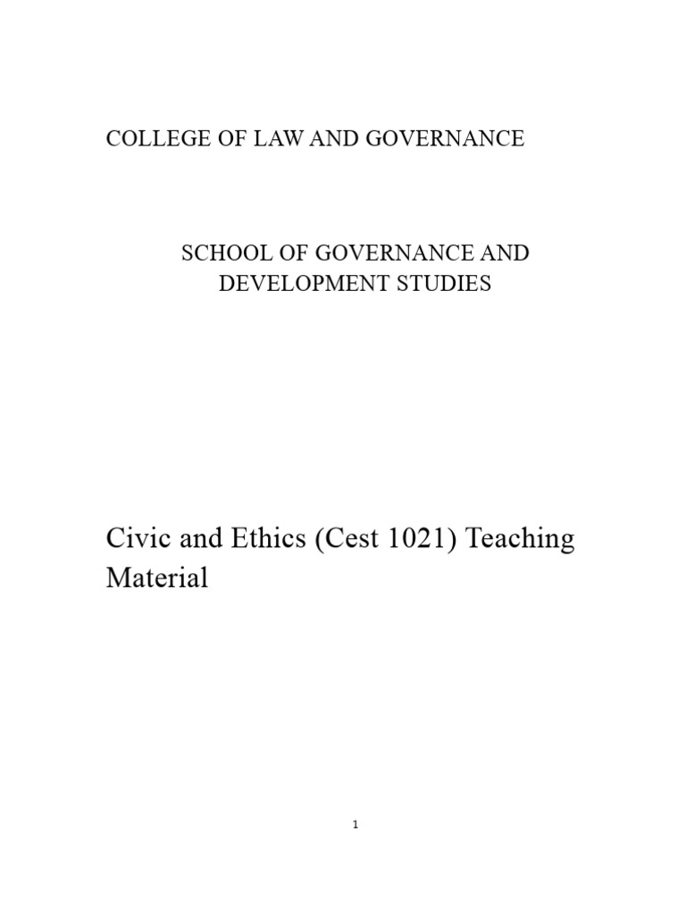 Civics and Ethical Modules For University | PDF