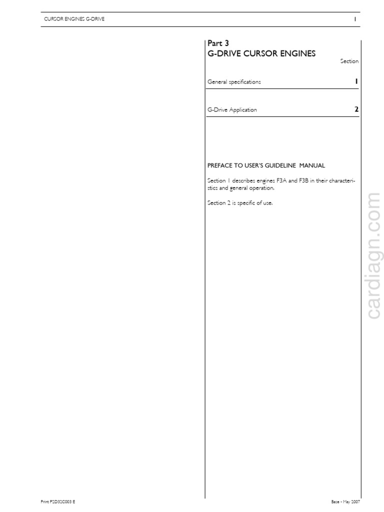 Part 3 - G DRIVE CURSOR ENGINES | PDF | Piston | Fuel Injection