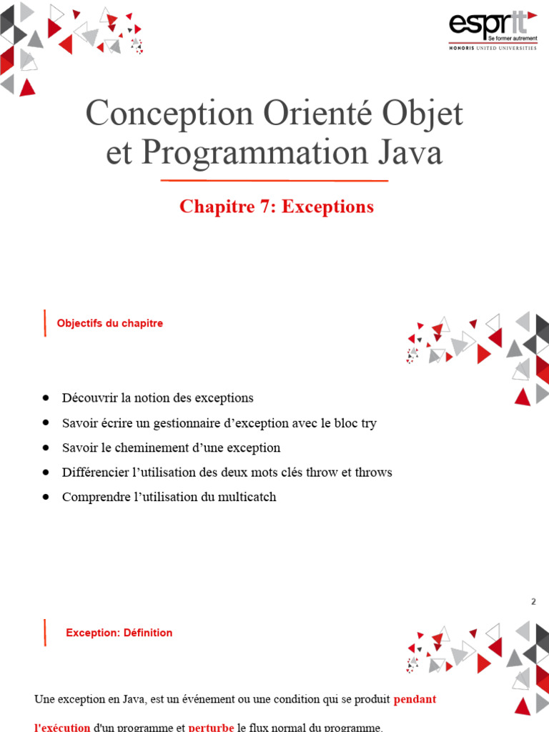 Chapitre 7 - Exception | PDF | Java (Langage de programmation) | Programme informatique