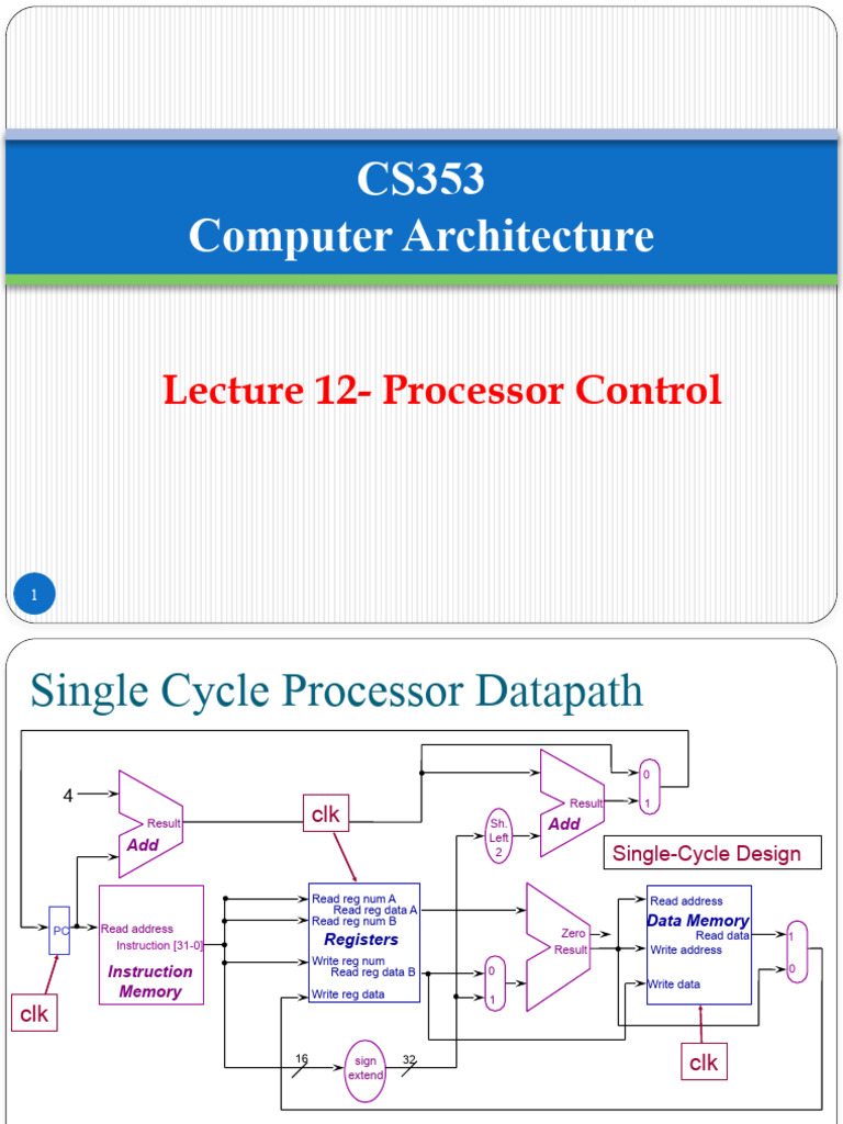 Lec12-Processor Control I | PDF