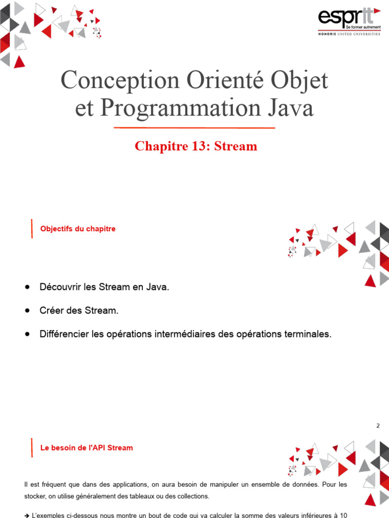 Chapitre 13 Stream | PDF | Java (Langage de programmation) | Programmation informatique