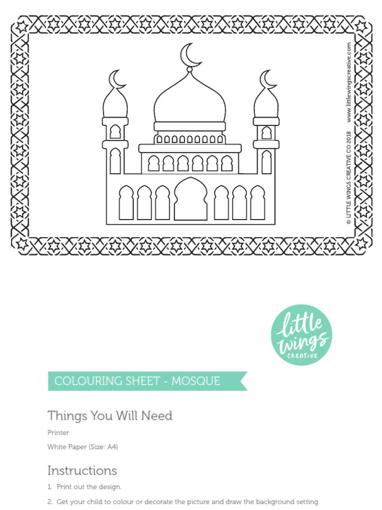 Colouring Page - Mosque | PDF