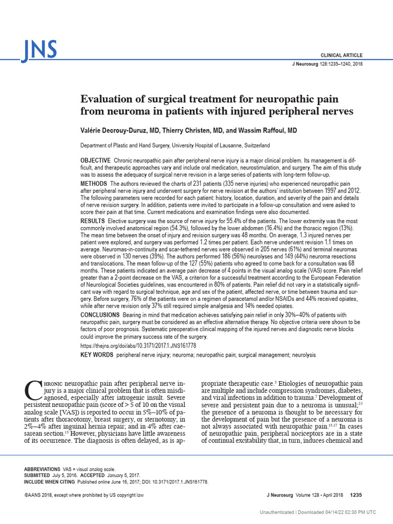 (19330693 - Journal of Neurosurgery) Evaluation of Surgical Treatment ...