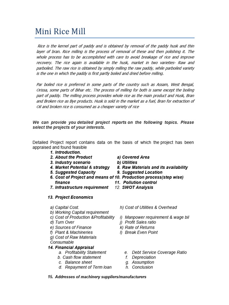 55786077mini Rice Mill | PDF | Rice | Cost