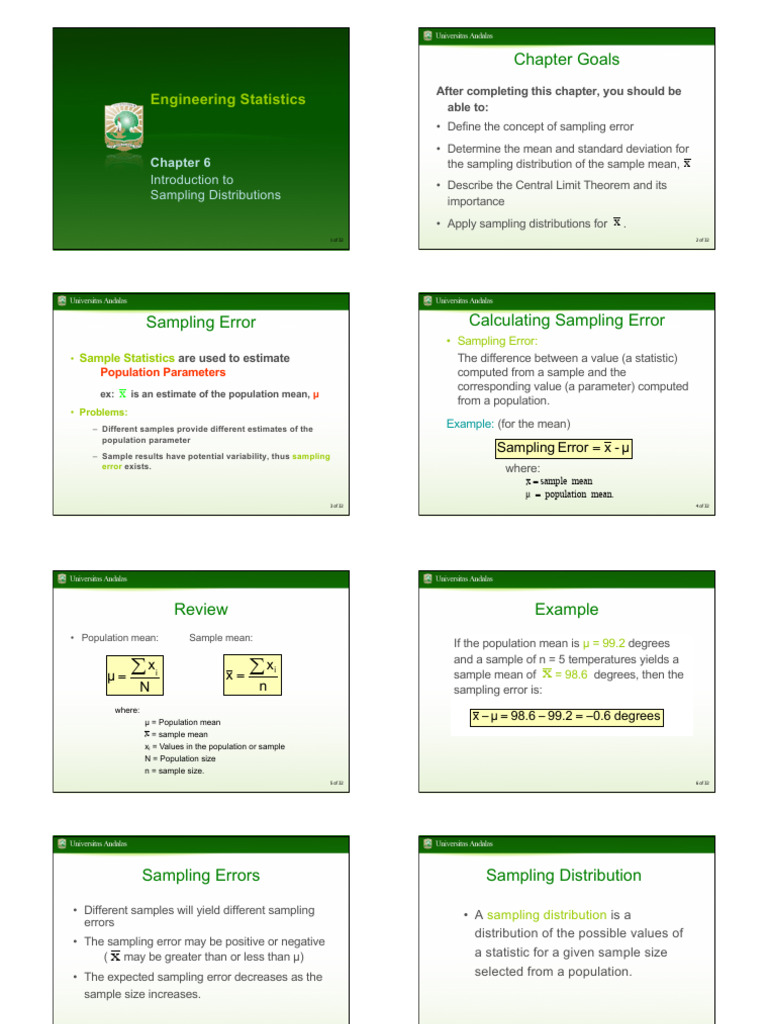 Chapter 6 - Introduction To Sampling Distributions | PDF | Errors And Residuals | Estimator
