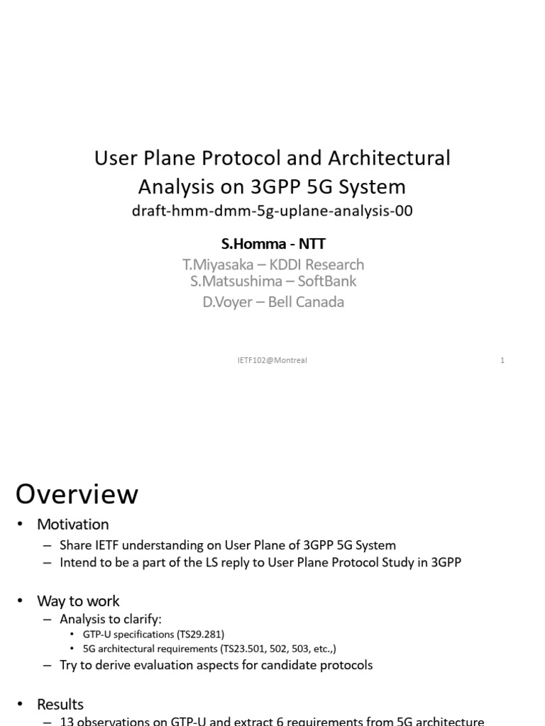Slides 102 DMM User Plane Protocol and Architectural Analysis On 3gpp 5g System 00 | PDF | I Pv6 ...