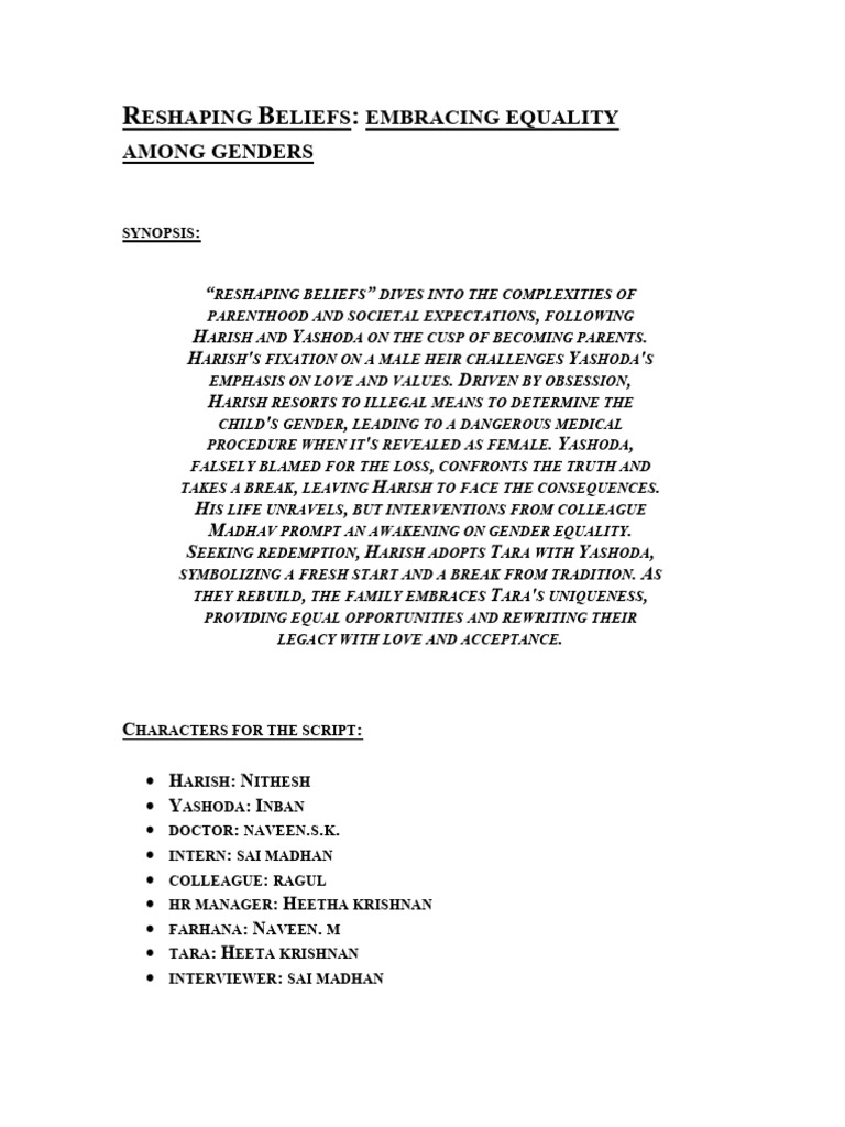 Script v1 | PDF | Gender | Gender Studies