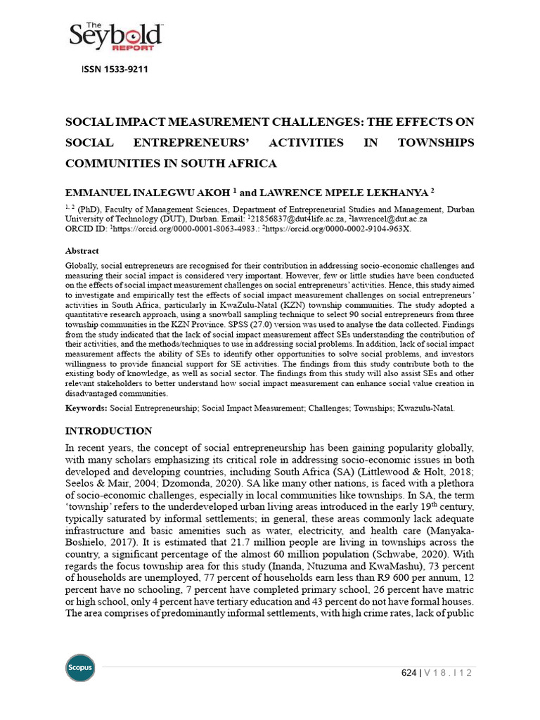 Social Impact Measurement Challenges: The Effects On Social ...