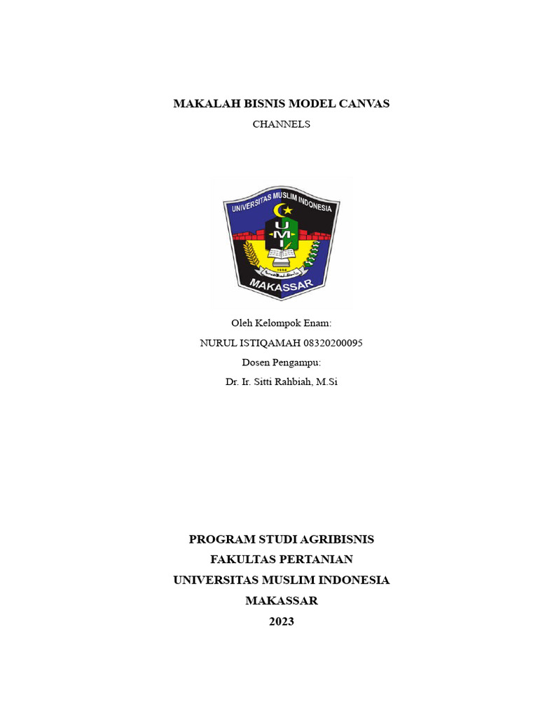 Makalah Bisnis Model Canvas 2023 | PDF