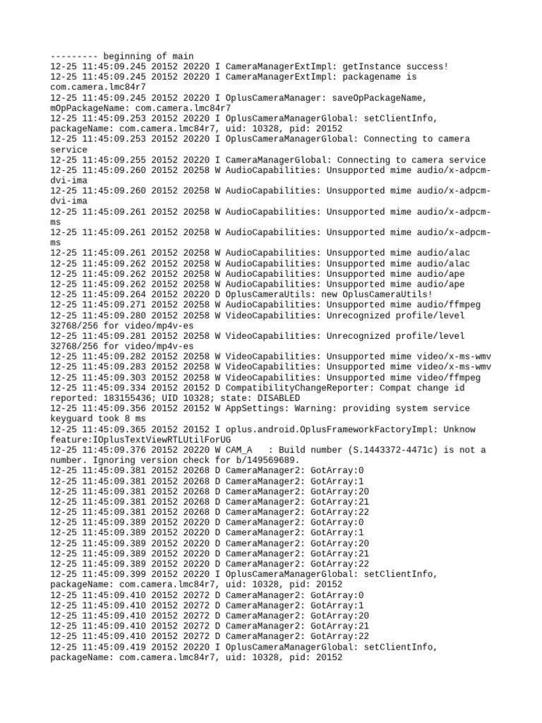 Camera and Audio Log Analysis | PDF | Computing | Information Technology