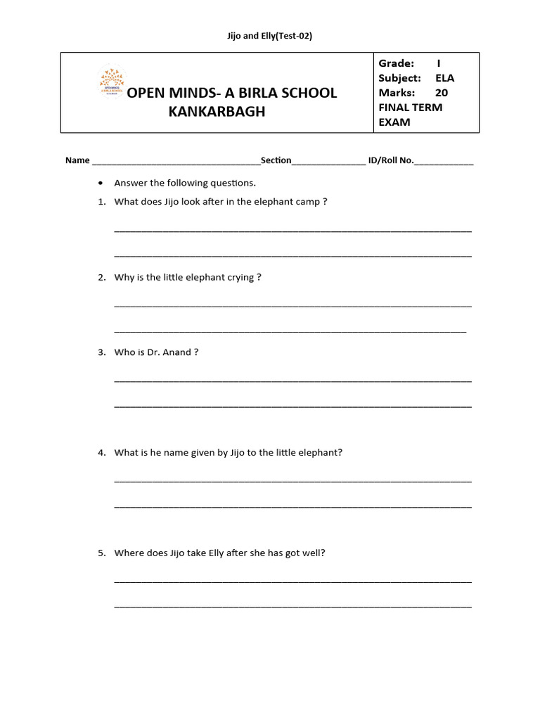 Practice Set-2 (Jijo and Elly) | PDF