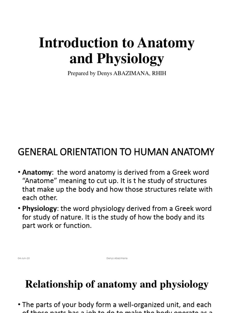 Introduction To Human Anatomy and Physiology | PDF